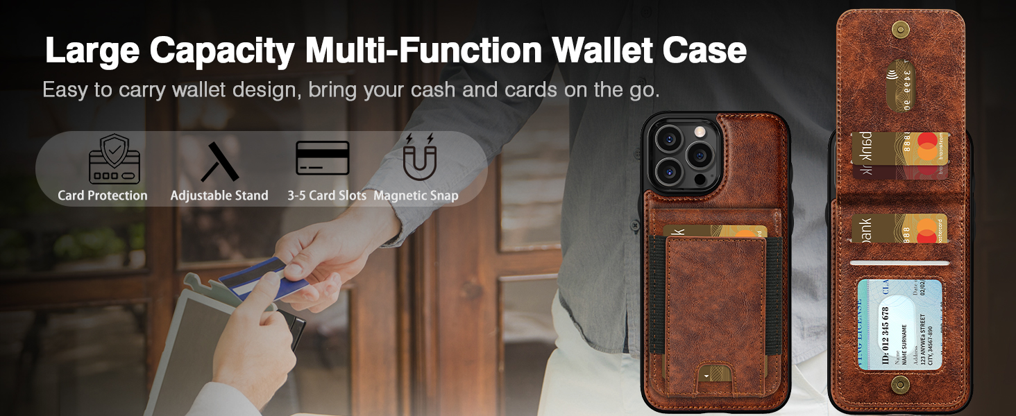 Amazon.com: LOHASIC for iPhone 16 Pro Max Wallet Case with Card Holder, Magnetic Flip RFID ...