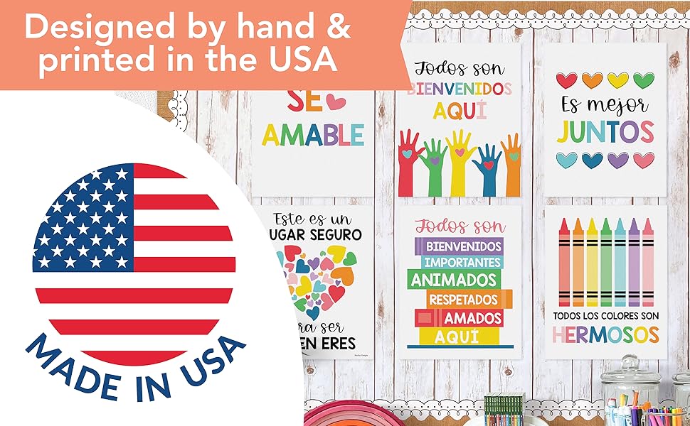 Amazon.com : Hadley Designs 6 Spanish Classroom Decorations – Spanish ...