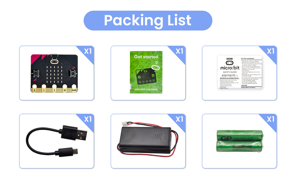 KEYESTUDIO BBC Micro:bit Go avec Carte Microbit V2.2, Coque de ...