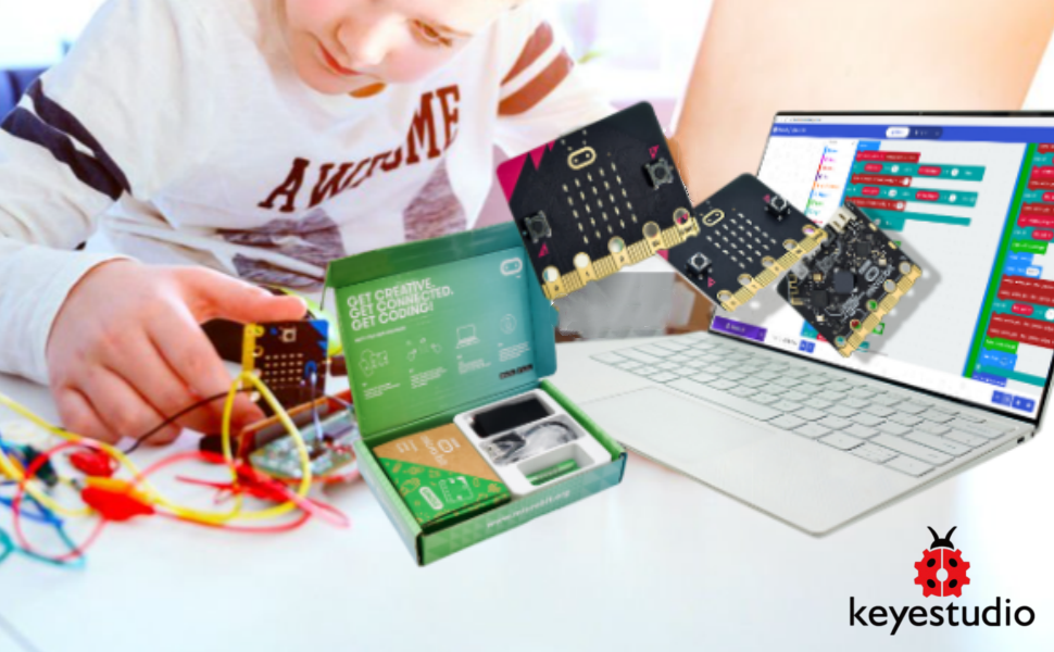 KEYESTUDIO BBC Micro:bit Go avec Carte Microbit V2.2, Coque de ...