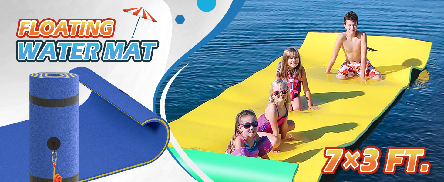 Amazon.com: MADOG 7 x 3 Ft Outdoor Floating Water Mat for Adult Beach ...