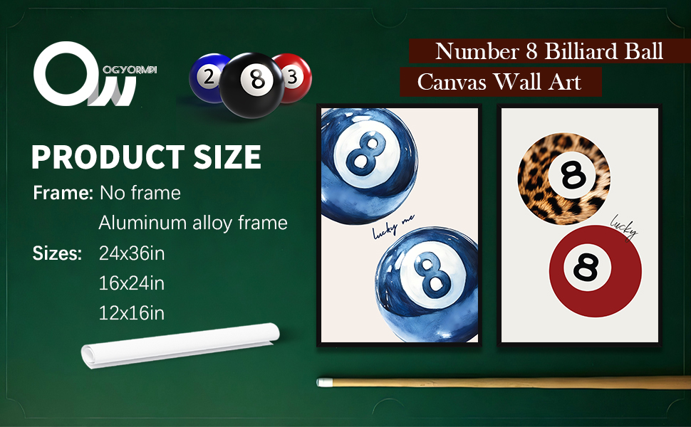 Amazon.com: ogyormpi Vintage 8 Ball Poster, Cool Leopard Print 8 Ball Lucky Girl Wall Art, Funky ...