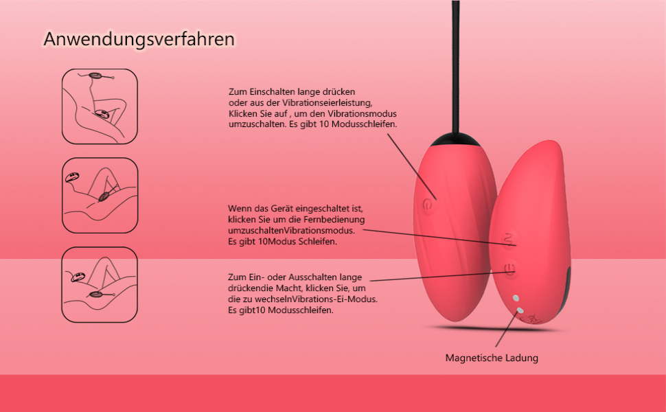 Diweit Liebeskugeln mit Vibration，Bullet Vibratoren mit Fernbedienung Beckenbodentrainer ...