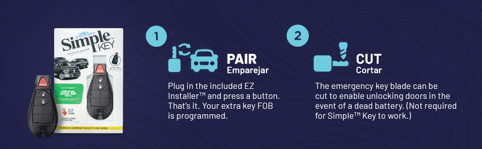 Simple Key Programmer & Key Fob for Select Chrysler, Dodge, Jeep, Ram ...