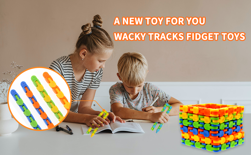 Amazon.com: 6 Pack 24 Links Wacky Tracks Fidget Toy for Adults and Kids Finger Sensory Toys,Waky ...