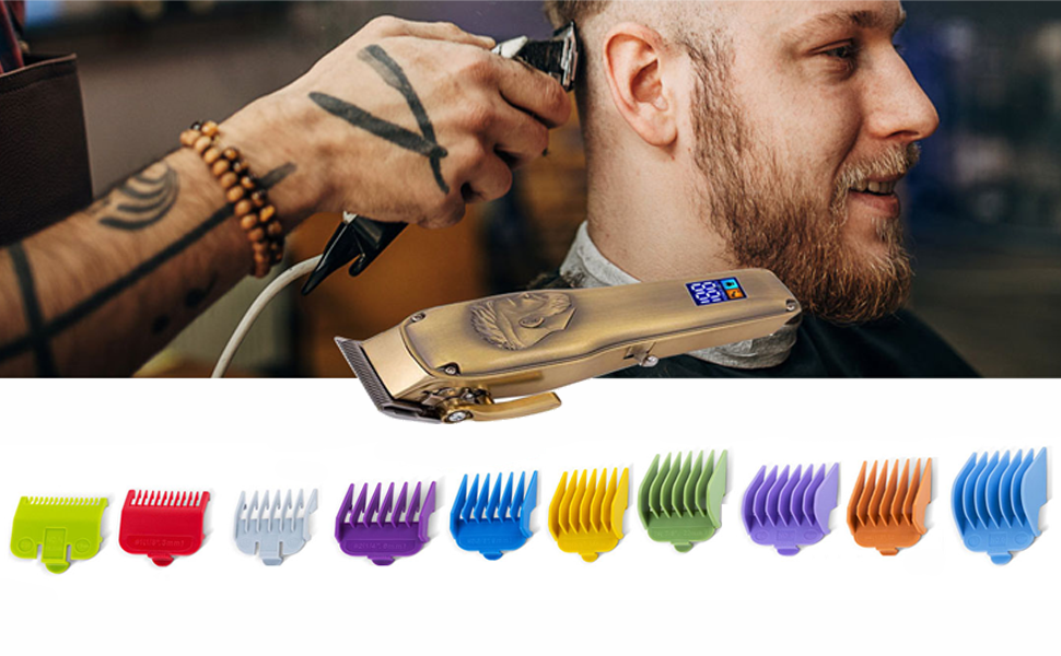 Amazon.com: 10 Pcs Color-Coded Hair Clipper Guards Cutting Guide Combs for Wahl and Surker Hair ...