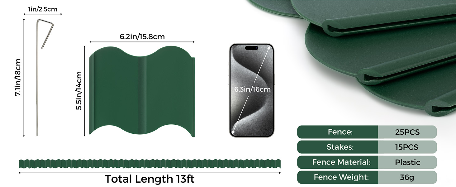 Amazon.com : HIKUIBU Garden Edging Border, 25PCS Plastic Landscape Edging Border No Dig, Garden ...