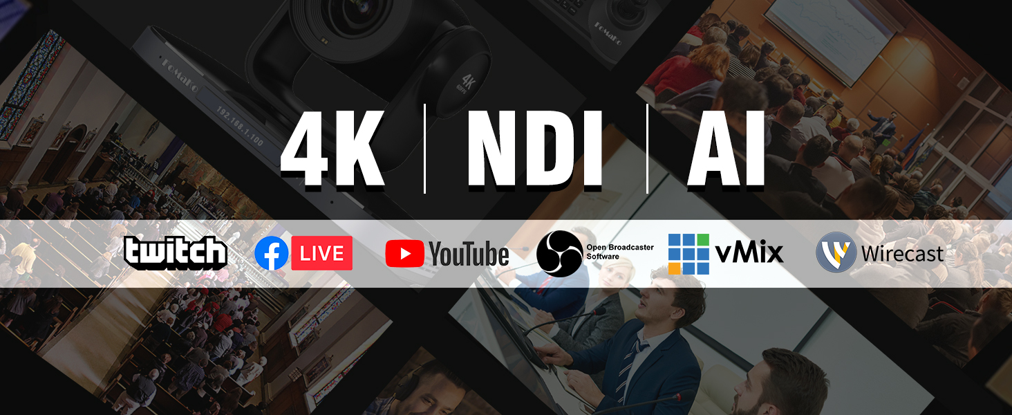 Amazon.com: FoMaKo 60FPS 4K NDI PTZ Camera, 20X Optical Zoom, Supports NDI 4K 60fps, 4KP60 AI ...
