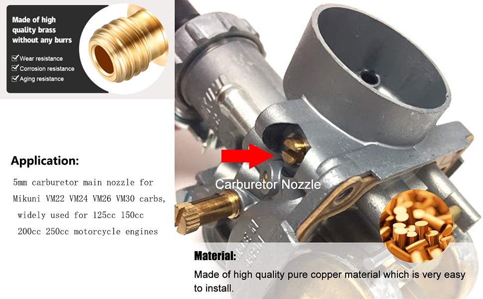 Amazon.com: Alyone (12 Pieces Per Pack) 5mm Carburetor Jets For Mikuni Vm22 Vm24 Vm26 125 150 ...