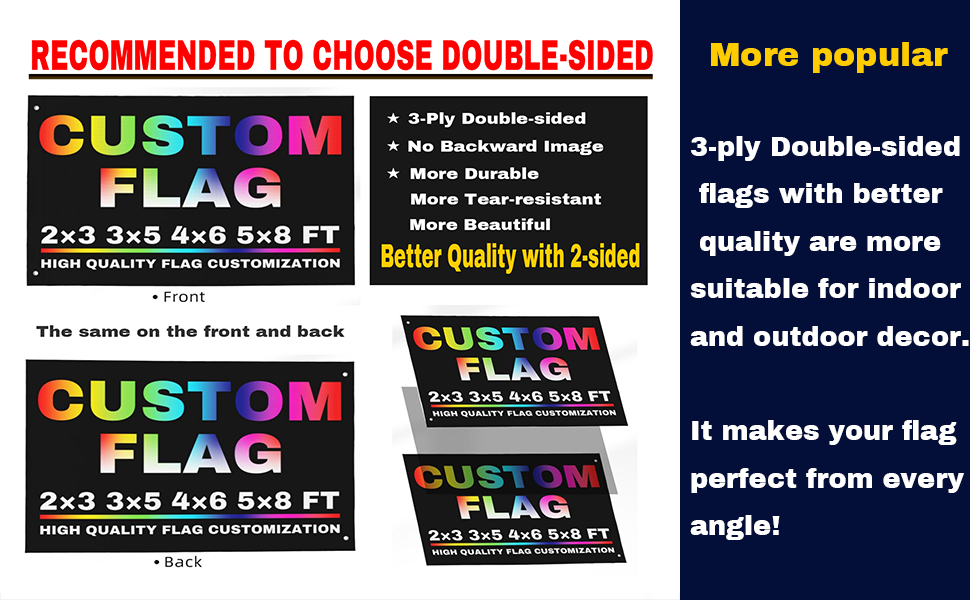 Amazon.com : Custom Flag 3x5 Ft Double Sided for Outside Customizable Flag Design Your Own Photo ...