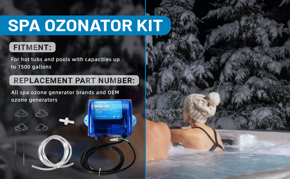 Amazon.com: Aumzong HCD-55 High Output Ozone Generator,Spa Ozonator Kit Compatible with Hot Tubs ...