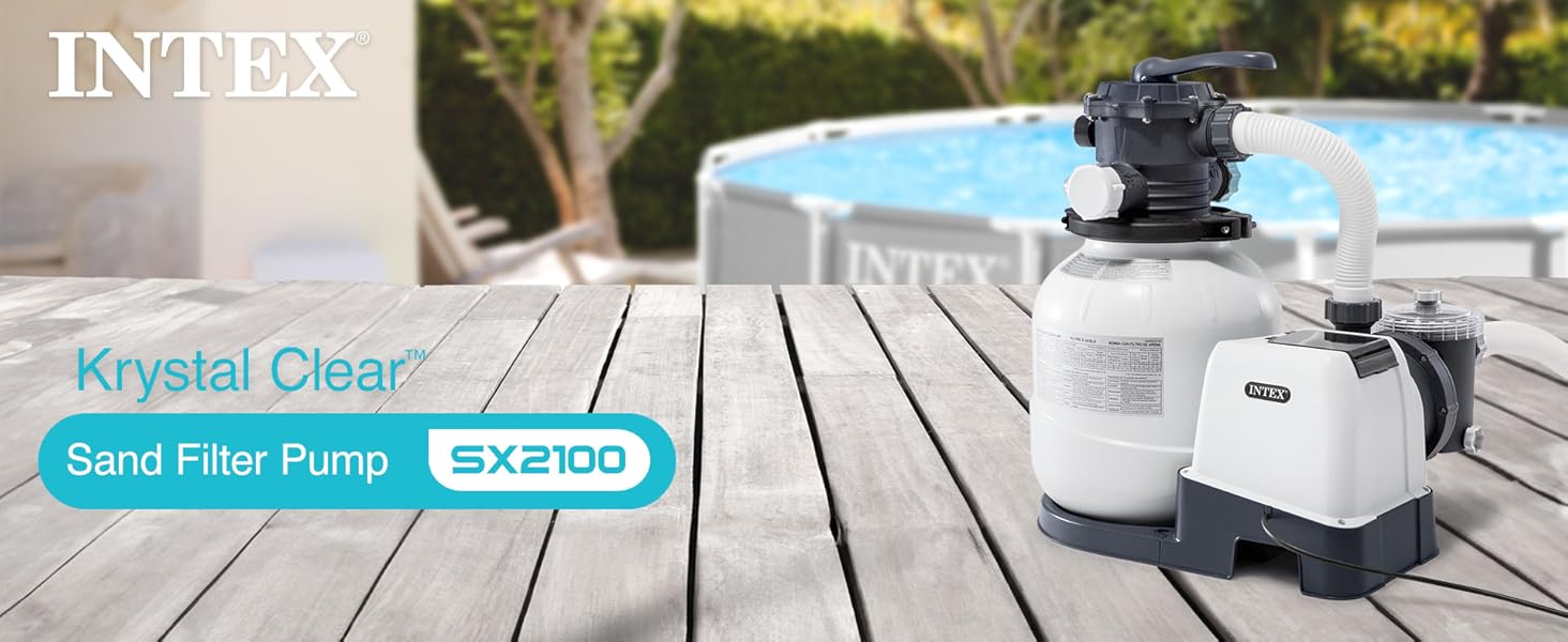 Amazon.com : Intex SX2100 Krystal Clear Sand Filter Pump for Above ...