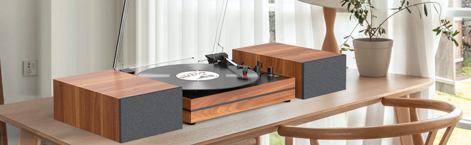 Amazon.com: Record Player for Vinyl with External Speakers, Belt-Drive ...