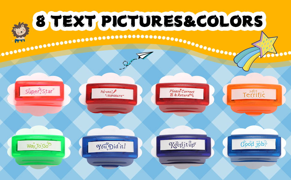 Amazon.com : Hmseng Self-Inking Teacher Stamp Set (8PCS) for Grading Classroom Teachers Review ...