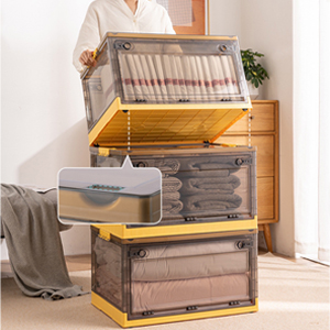 BTGGG Collapsible Storage Box Large 42L Stackable Clear Plastic ...