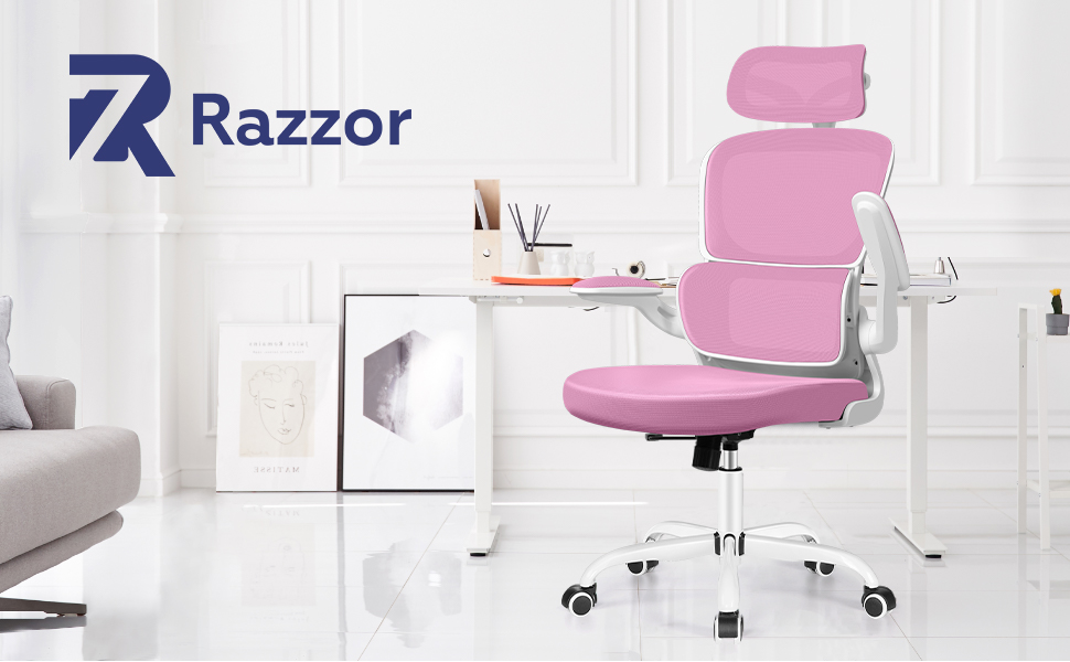 Amazon.com: Razzor Ergonomic Office Chair, High Back Mesh Desk Chair with Lumbar Support and ...