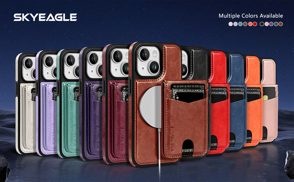 Amazon.com: SkyEagle Compatible with Magsafe 2 in 1 Detachable iPhone 15 Plus Wallet Case with ...