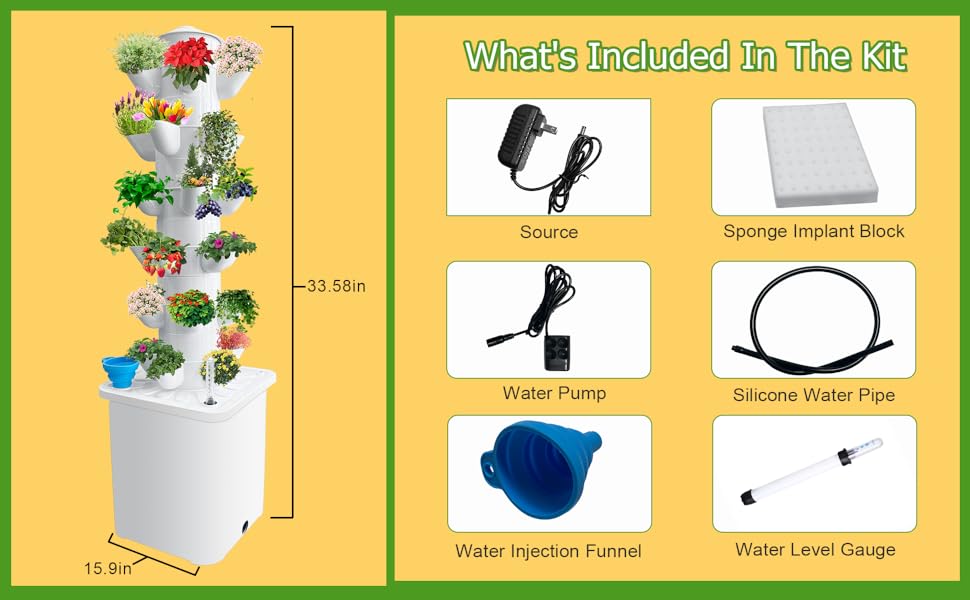 Amazon.com : LGEXRCH 30 pods Hydroponics Tower Growing System Indoor ...