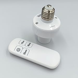Remote Control Light Bulb Socket, E26/E27 Screw in Adapter and 15/30/60 ...