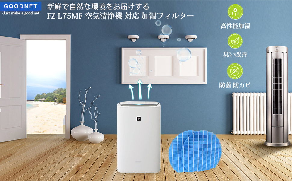 Amazon | GOODNET FZ-L75MF 加湿フィルター KI-LX75 KI-L75YX KI-NX75 KI-PX75 KI-RX75 加湿空気清浄機用 フィルター 枠線なし ...