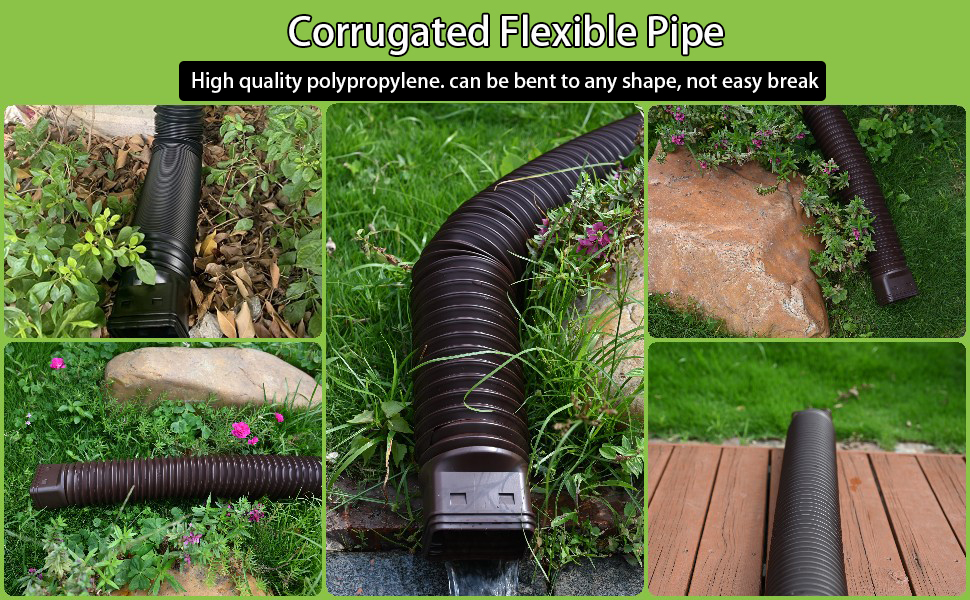 HAHOME 2 Pack Rain Gutter Downspout Extensions,Drain Downspout Extender ...