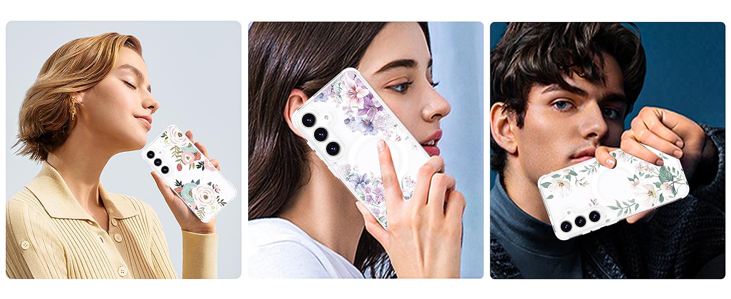 Amazon.com: Tcaraersing for Samsung Galaxy S24 FE Flower Case Magnetic [Compatible with MagSafe ...