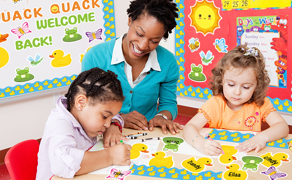 Amazon.com: AsodSway 120Pcs Duck Bulletin Board Back to School Cutouts ...