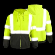 SKSAFETY High Visibility Reflective Hoodies for Men, Class 3 Safety Sweatshirts with Pockets ...