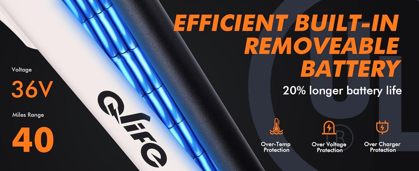 Amazon.com : Qlife Cityone Electric Bike for Adults 26" Step-Through 22MPH Ebike with 2.1" Tire ...