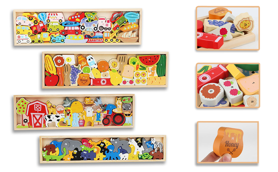 Amazon | Sironoa 知育玩具 パズル 木製 組み合わせ 木のおもちゃ 動物 2歳 3歳 子供 女の子 男の子 脳トレ 積み木 モンテッソーリ 立体 形合わせ 型はめパズル ...