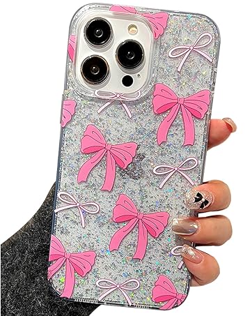 Amazon.com: ZOEVEES Bow Phone Case Compatible with iPhone 13, Coquette Aesthetic Bling Cute Pink ...
