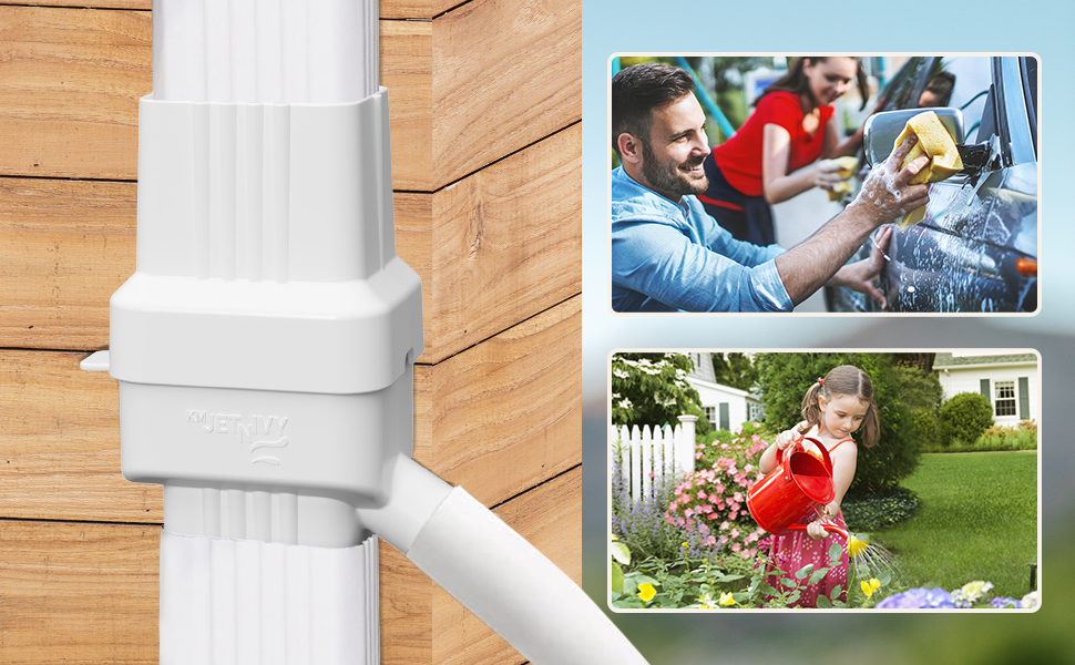 Rainwater Collection System（2 Sets）- Rain Barrel Diverter kit for ...