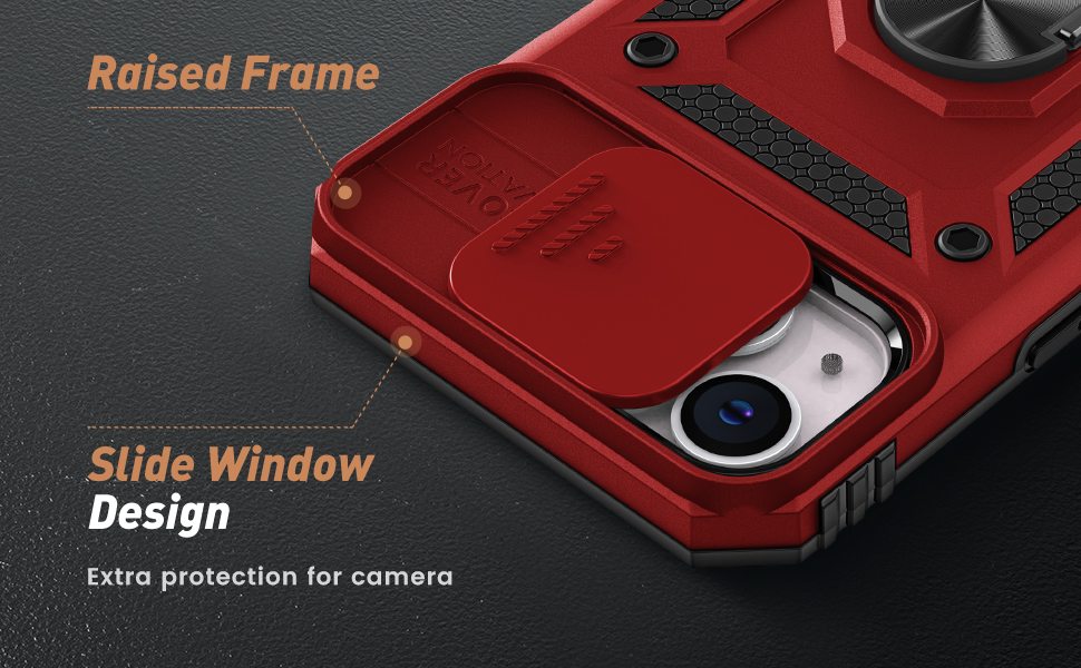 Amazon.com: Goton for iPhone 14 & iPhone 13 Case with Screen Protector - Slide Camera Cover ...