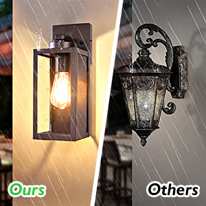 BesLowe Outdoor Wall Light Fixtures, Exterior Waterproof Wall Lanterns, Brown Porch Sconces Wall ...