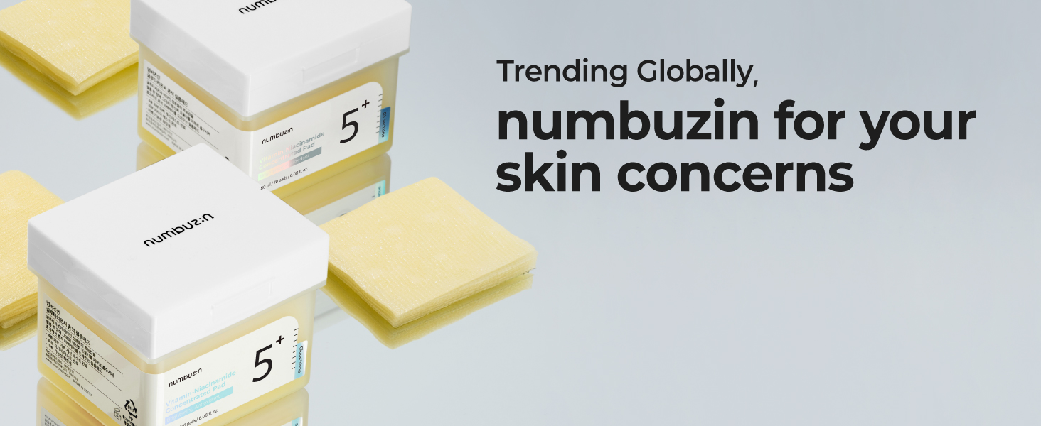 Amazon.com: numbuzin No.5+ Niacinamide Concentrated Toner Pad | Glutathione, Niacinamide, PHA ...
