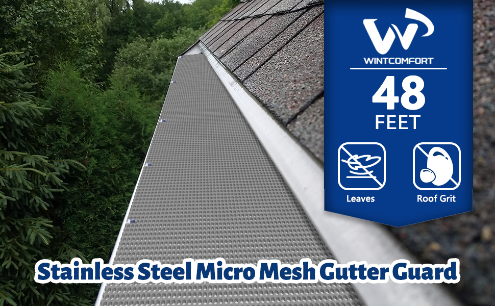 Wintcomfort 35 Pack Stainless Steel Micro Mesh Gutter Guard for 4", 5 ...