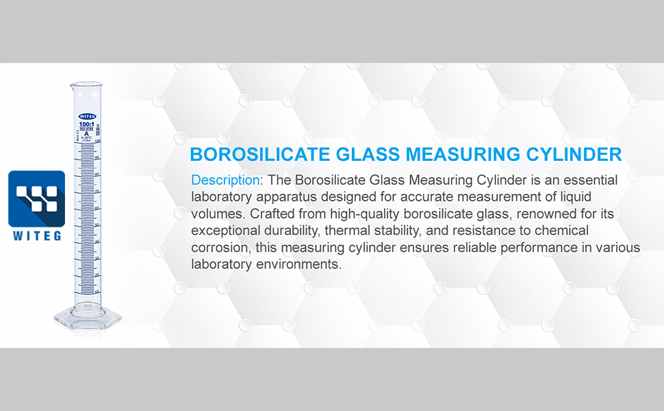 Witeg Borosilicate Glass Measuring Cylinder 500 ML (Pack of 1) |Glass Graduated Cylinder ...