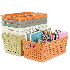 Amazon.com - 8 Pack Plastic Storage Baskets - Small Pantry Organizer ...