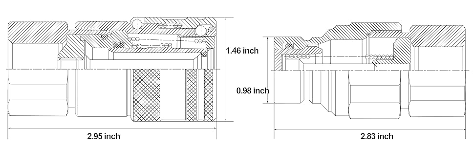 Amazon.com: 1/2" NPT Carbon Steel Flat Face Type Hydraulic Quick Connect Coupling,ISO 16028 with ...