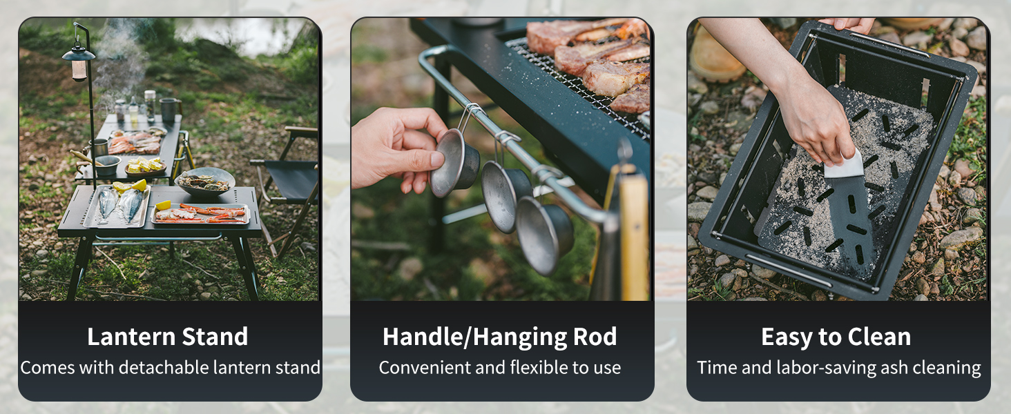 Amazon.com : Naturehike Portable IGT Table with Charcoal Grill, Folding Camping Table and BBQ ...