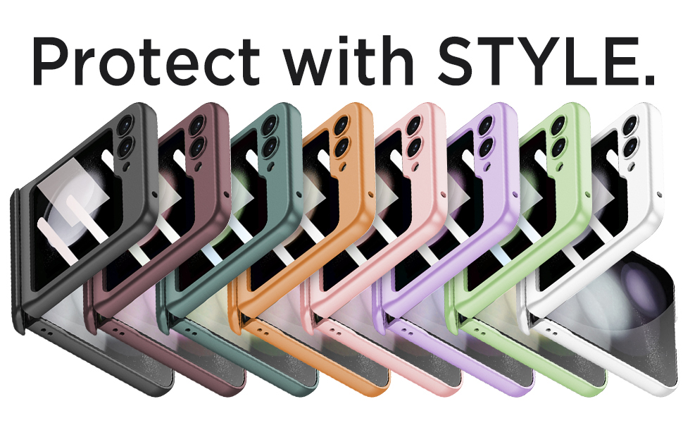 Amazon.com: Miimall Case for Samsung Galaxy Z Flip 5 - Hinge Protection, Slim Folding, Anti-Drop ...