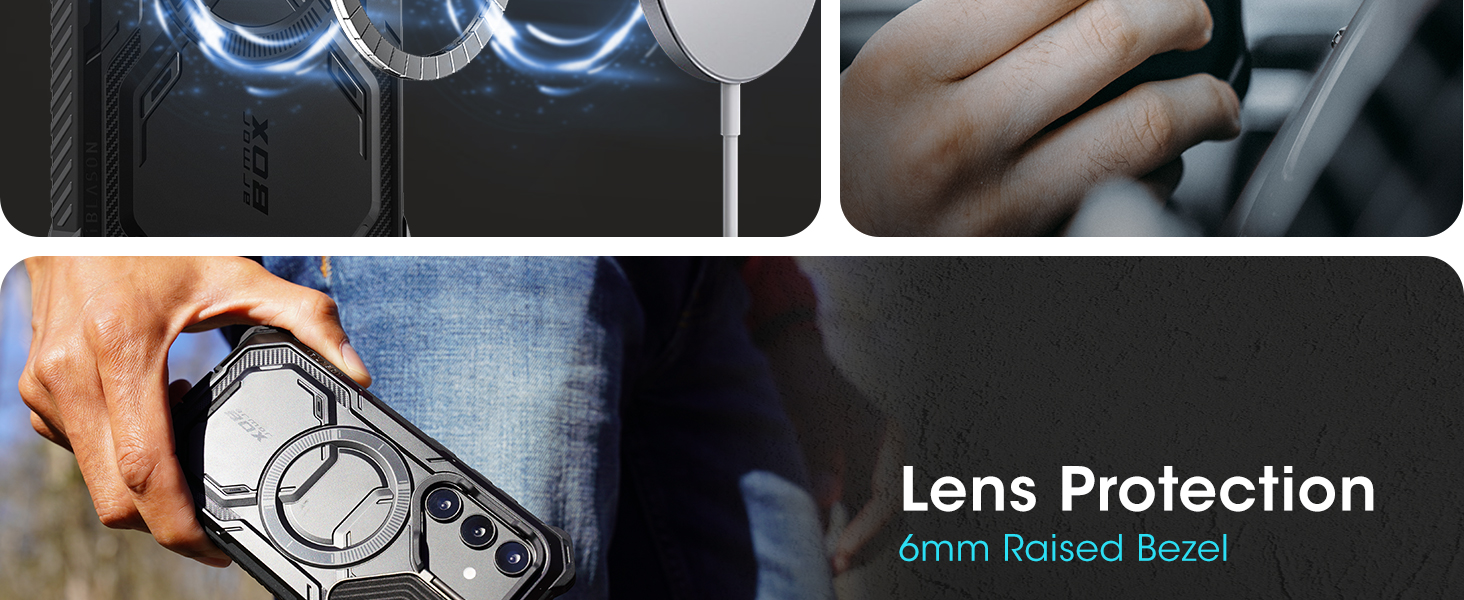 Amazon.com: i-Blason for Samsung Galaxy S25 Plus Case with Camera Cover Stand [MagSafe ...