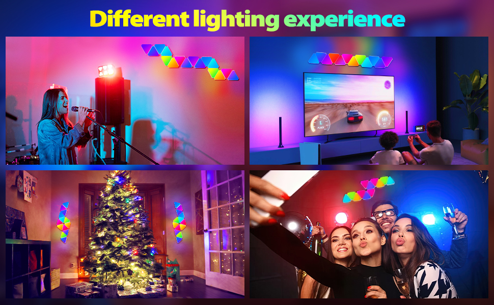 ZONJIE Triangle LED Light Panels - 8 Pack Triangle LED Lights for ...