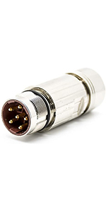M23 Connector Female 12Pin Straight Female Metal Assembled Plug IP67 ...