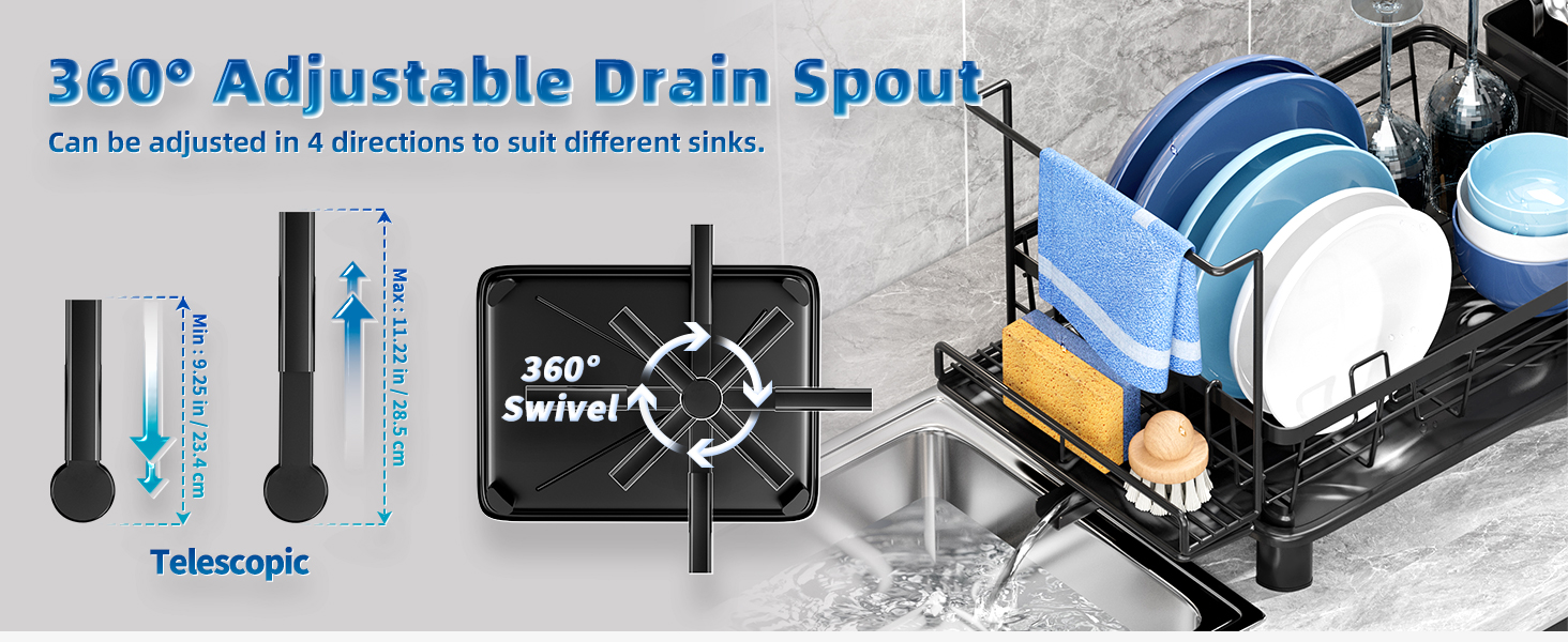 Amazon.com - GAOKASE Dish Drying Rack, Compact Dish Racks for Kitchen Counter with Sponge Rack ...