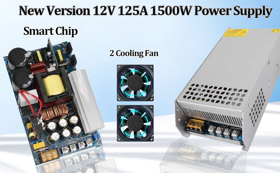 Amazon.com: NUOFUWEI DC 12V 125A 1500W Power Supply Adapter - 110V AC to 12V DC Converter for ...