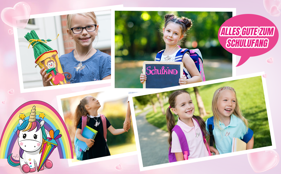 Rorchio Einschulung Mädchen Geschenk, Einhorn Halskette Schultüte Füllung Einhorn Schulanfang ...