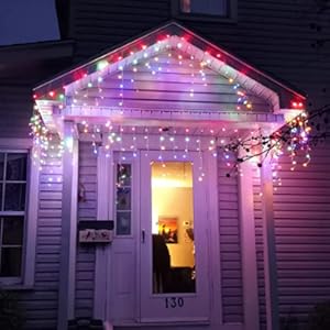 DEPOVOR Christmas LED Icicle Curtain Fairy Lights Outdoor Indoor ...
