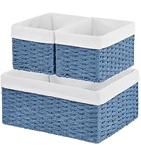 Amazon.com: Vagusicc Wicker Storage Basket, Set of 2 Hand-Woven Paper ...