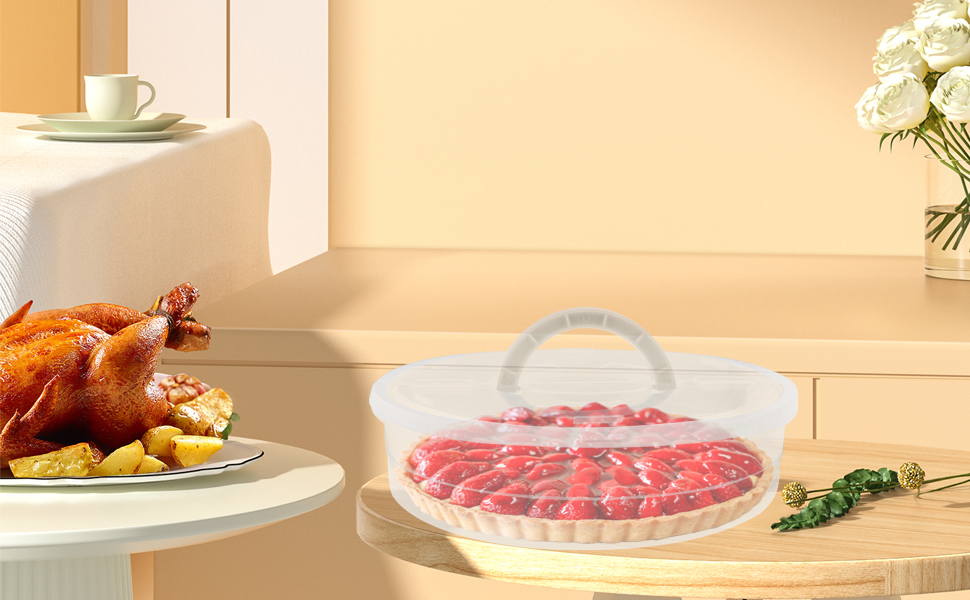 Amazon.com: ATRDTO 1Pc 12 Inch Pie Carrier with Lid and Handle Pizza Slice Storage Container for ...